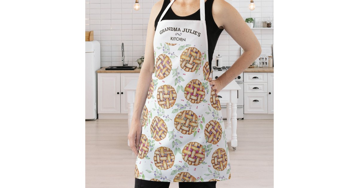 Personalized Fruit Pie Pattern, Custom Text Apron | Zazzle
