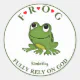 Personalized Fully Rely on God Frog Classic Round Sticker | Zazzle