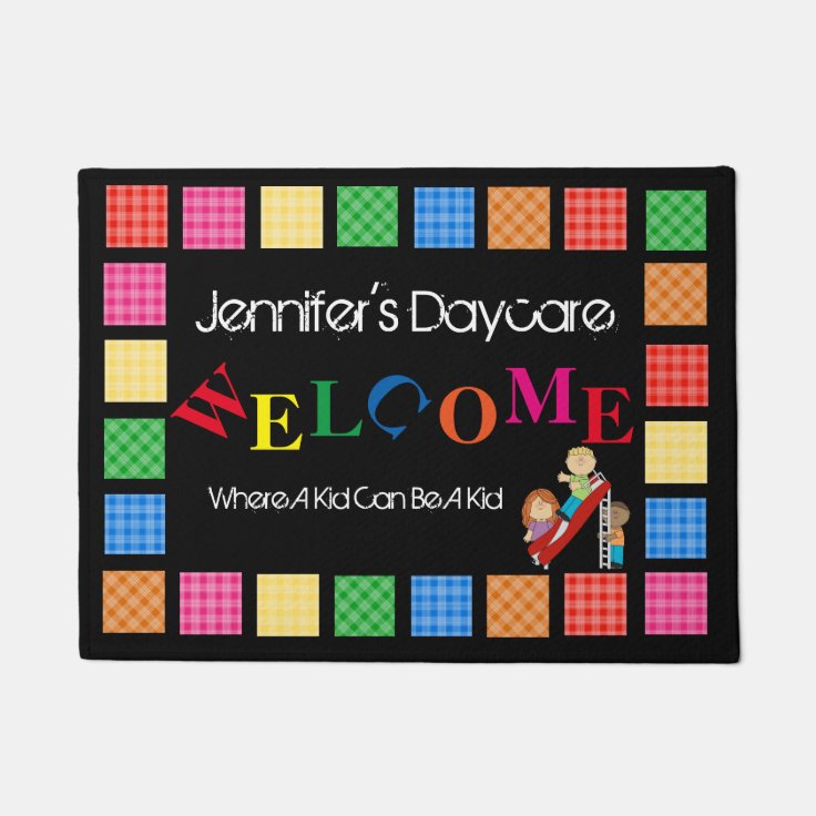 Personalized Fun Daycare Welcome Doormat | Zazzle