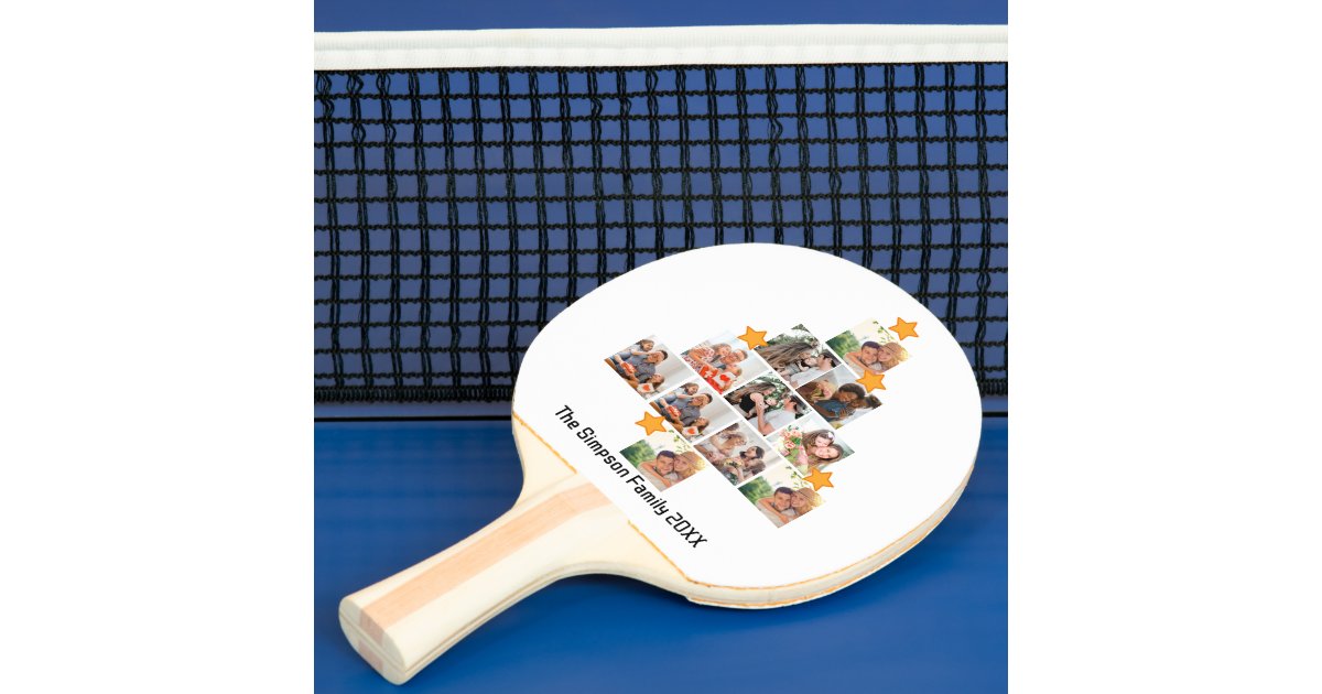 Personalized Fun Family Christmas 11 Photo Collage Ping Pong Paddle ...
