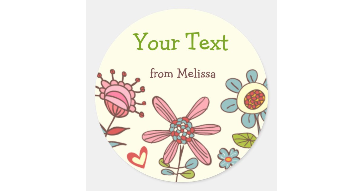 Personalized Fun Flowers Stickers | Zazzle