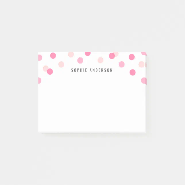 Personalized Fun Pink Confetti Post-it Notes | Zazzle