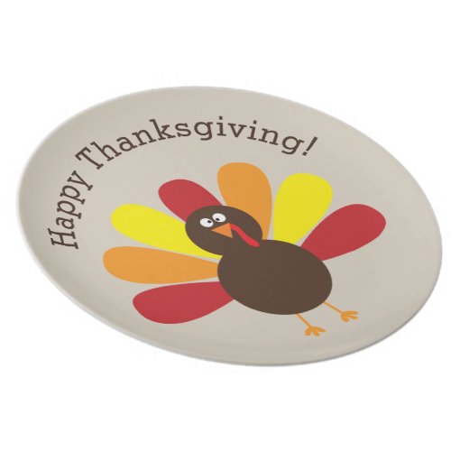 Personalized Fun Thanksgiving Turkey Plate | Zazzle