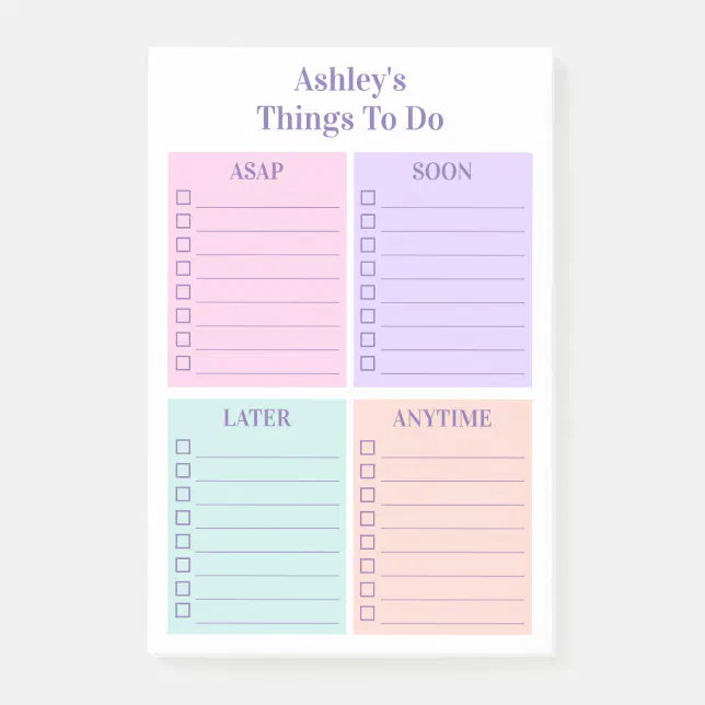 Personalized Fun To Do List Post-it Notes | Zazzle