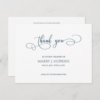 Personalized Funeral Bereavement Thank You Card | Zazzle