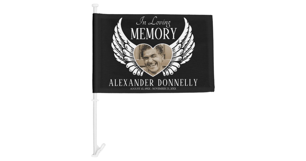 Personalized Funeral Procession Car Flag | Zazzle