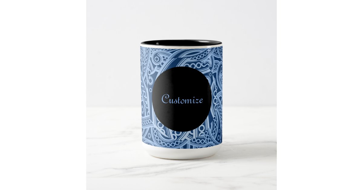 Personalized Funky Blue Paisley Pattern Mug | Zazzle