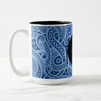 Personalized Funky Blue Paisley Pattern Mug | Zazzle