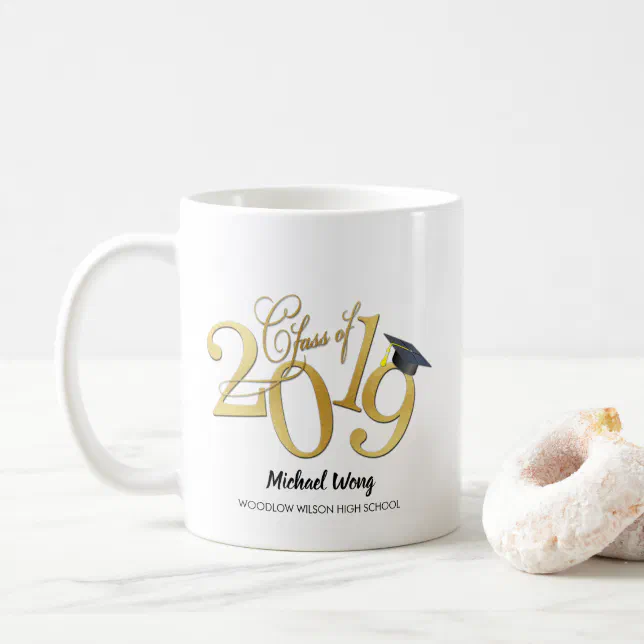 Personalized Funky Gold Class of 2019 Coffee Mug | Zazzle