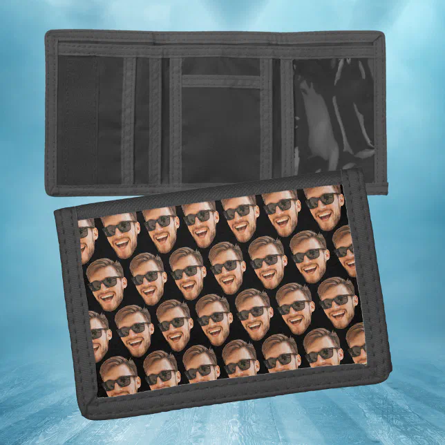 Personalized Funny Cut-Out Face Photo Trifold Wallet | Zazzle