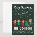 Personalized Funny Face Photo Christmas Elf Family Holiday Card | Zazzle