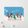 Personalized Funny Face Photo Christmas Elf Holiday Card | Zazzle