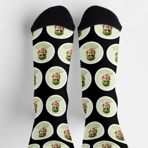 Personalized Funny Face Photo Socks Jet Black | Zazzle