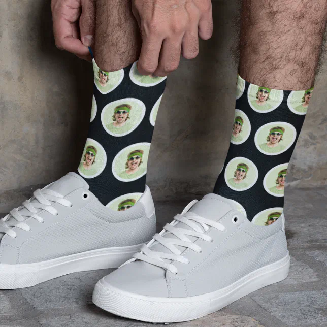 Personalized Funny Face Photo Socks Jet Black | Zazzle