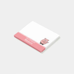 Personalized Funny Fat Pink Pig Post-it Notes | Zazzle