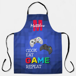 Personalized Funny Gamers All-Over Print Apron | Zazzle