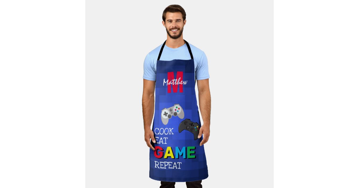 Personalized Funny Gamers All-Over Print Apron | Zazzle.com