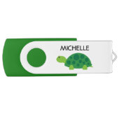Personalized funny green turtle USB flash drive | Zazzle
