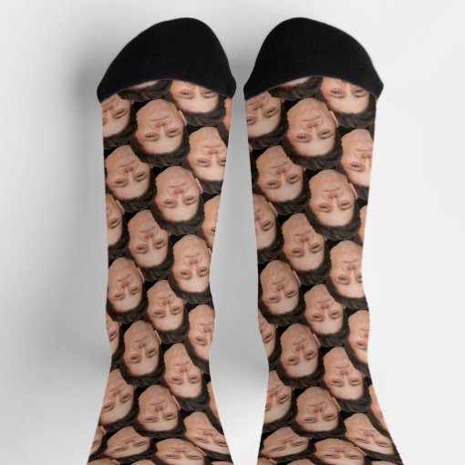 Personalized Funny Overlapping Face Photo Socks | Zazzle