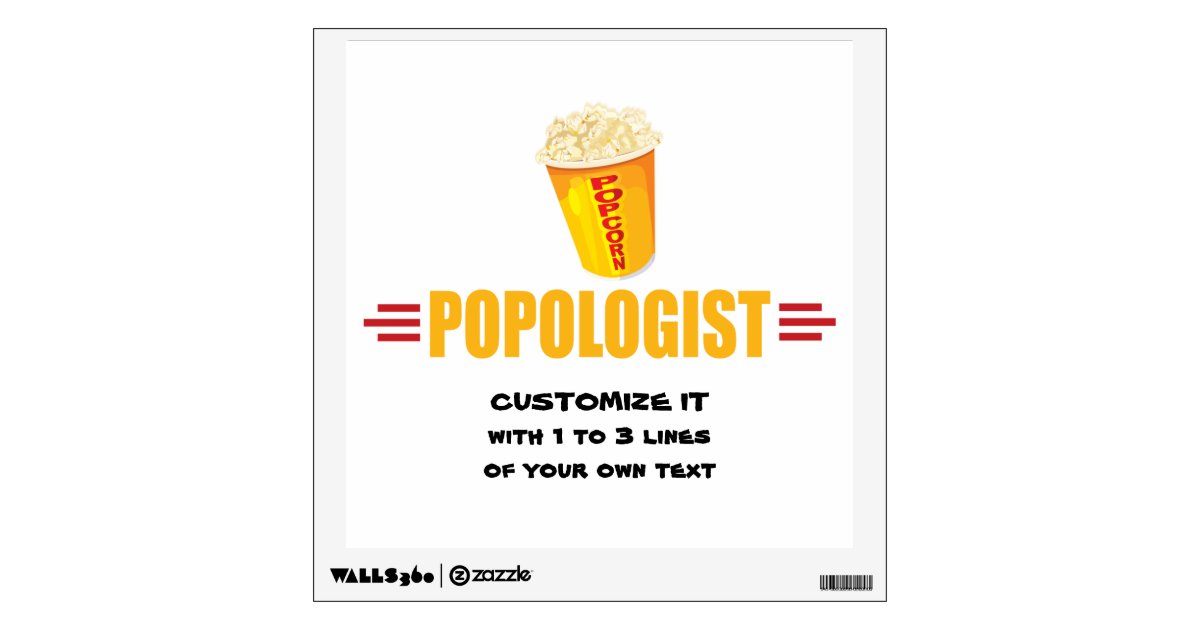 Personalized Funny Popcorn Wall Sticker | Zazzle