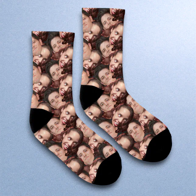 Personalized Funny Two (2) Faces Photo Face Socks | Zazzle