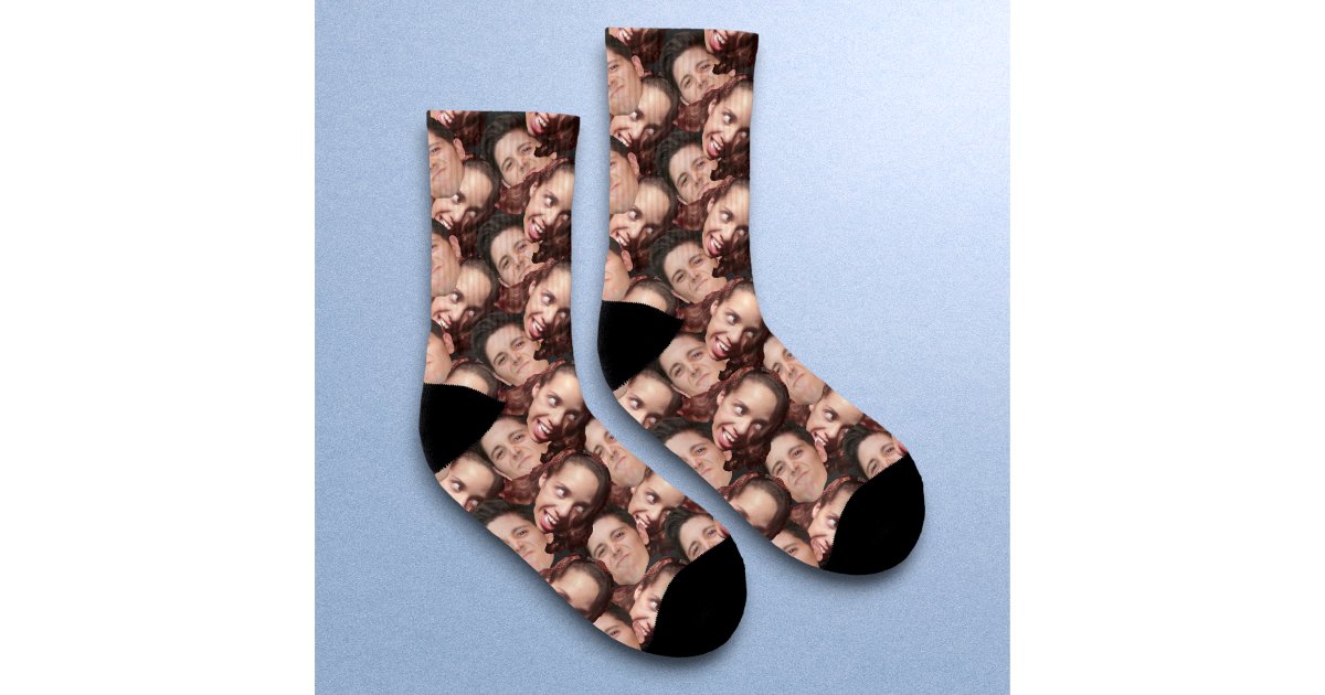 Personalized Funny Two (2) Faces Photo Face Socks | Zazzle