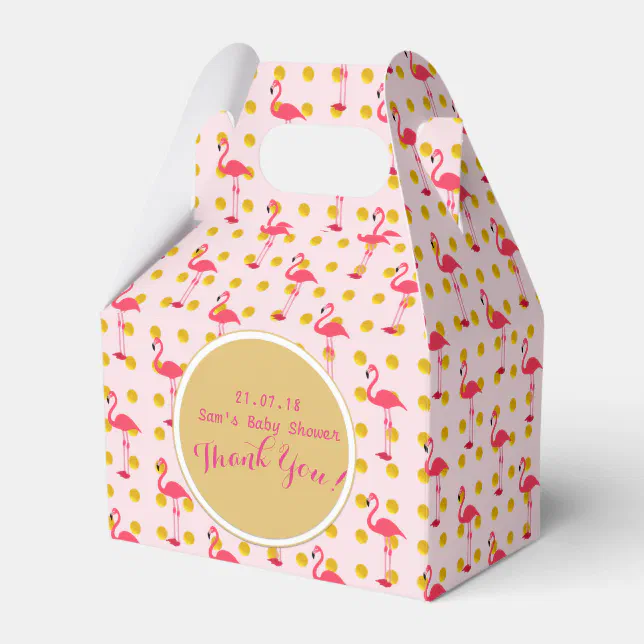 Personalized Gable Boxes Pink Gold Flamingo Zazzle