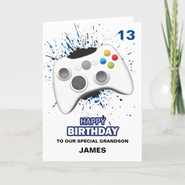 Personalized Game Controller Birthday Card | Zazzle