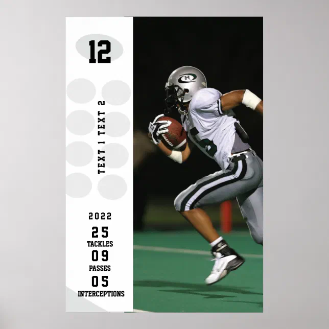 Personalized Game Day Football Poster Name # Stats | Zazzle