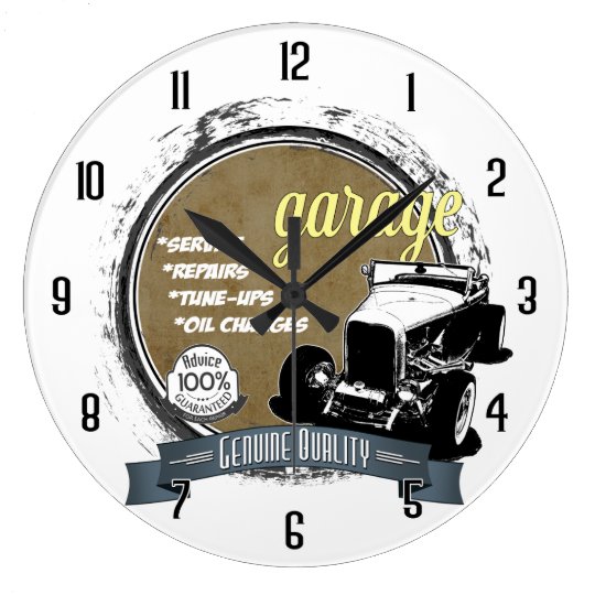 Personalized Garage Sign Large Clock | Zazzle.com