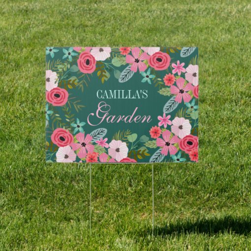 Personalized garden yard sign Flower garden | Zazzle