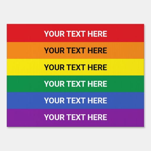 Personalized Gay Pride LGBT Rainbow Custom Sign | Zazzle