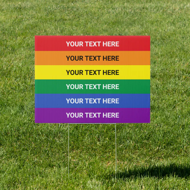 Personalized Gay Pride LGBT Rainbow Custom Sign | Zazzle