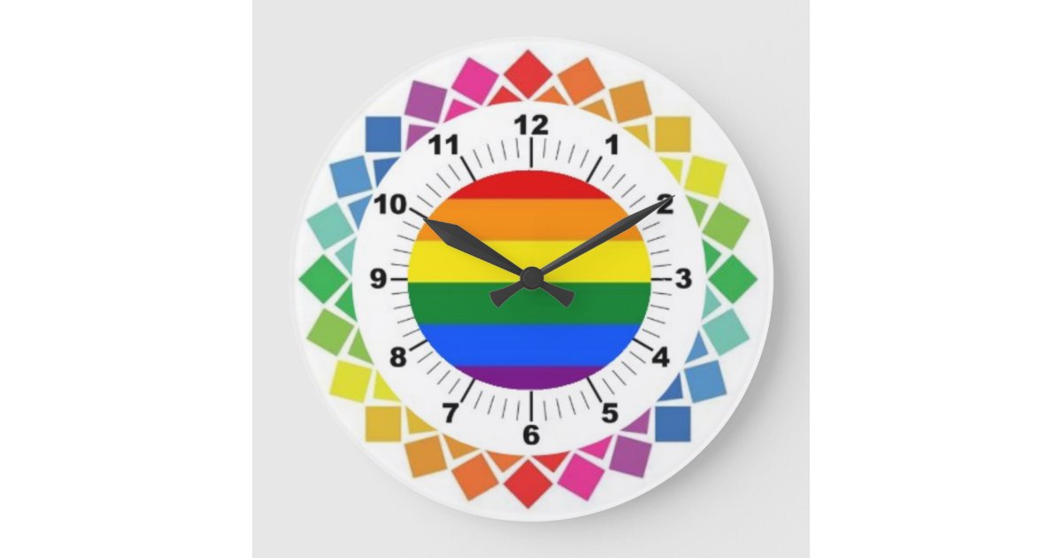 Personalized Gay Pride LGBTQ Wall Clock | Zazzle