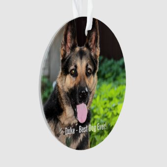 Personalized German Shepherd Dog Photo, Dog Name Ornament | Zazzle