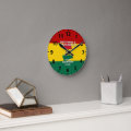 Personalized GHANA FLAG Round Clock | Zazzle