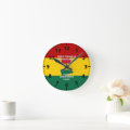 Personalized GHANA FLAG Round Clock | Zazzle