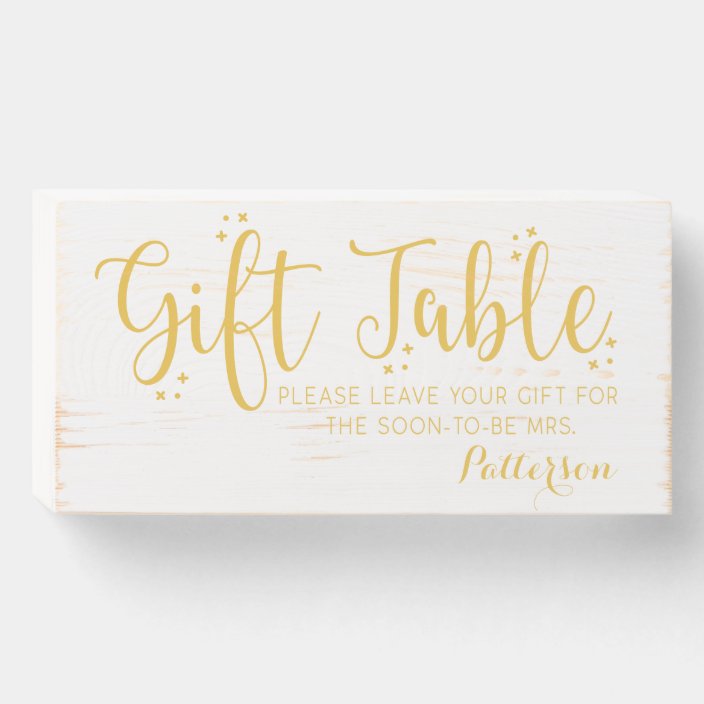 Personalized Gift Table Bridal Shower Bachelorette Wooden Box Sign ...