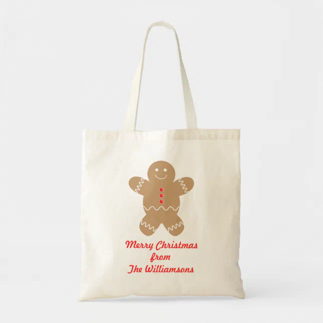 Personalized Gingerbread Man Christmas Gift Bag | Zazzle