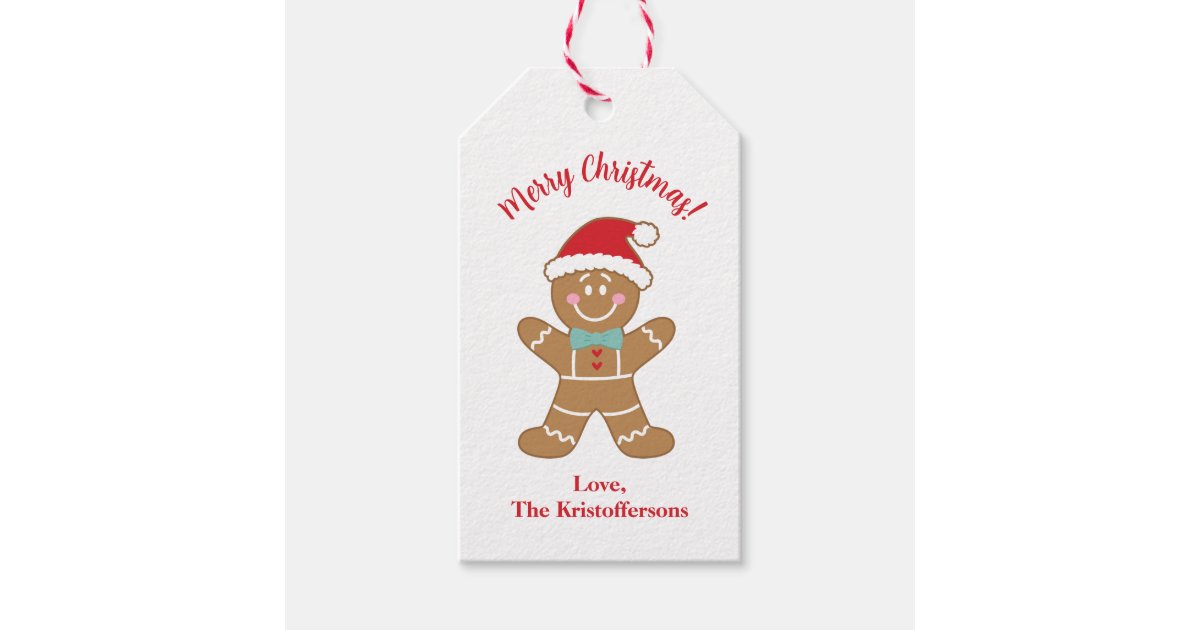 Personalized Gingerbread Man Christmas Gift Tags | Zazzle
