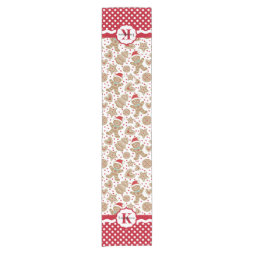 Personalized Gingerbread Man Christmas Short Table Runner | Zazzle