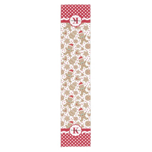 Personalized Gingerbread Man Christmas Short Table Runner | Zazzle