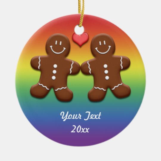 Personalized Gingerbread Men Rainbow Ornament | Zazzle.com