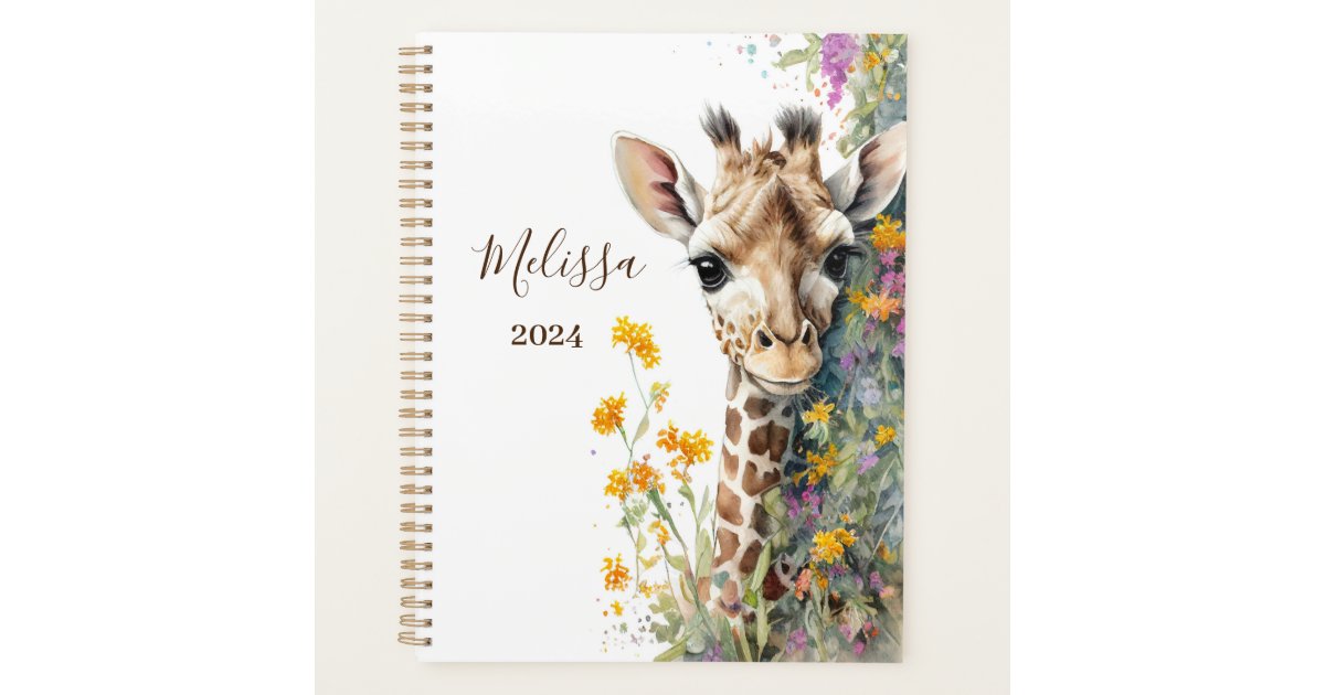 Personalized Giraffe Planner | Zazzle