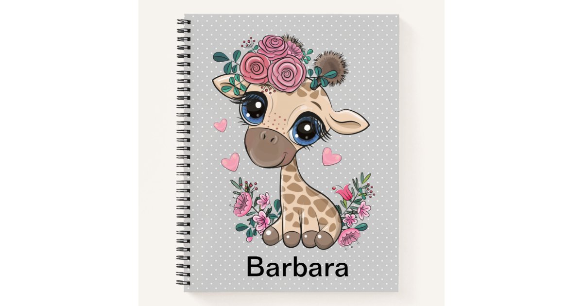 Personalized Giraffe Sketch Notebook | Zazzle