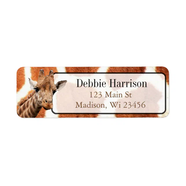 Personalized Giraffe Stripes Return Address Labels | Zazzle