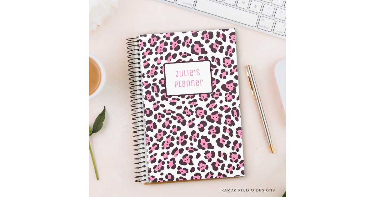Personalized Girl Leopard Planner | Zazzle