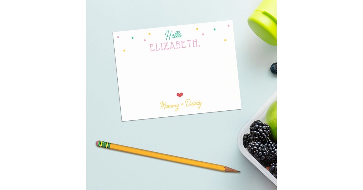 Personalized Girl Lunch Box Notes Preppy Sprinkles | Zazzle