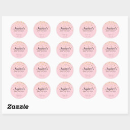 Personalized Girl Pink and Gold Baby Shower Labels | Zazzle