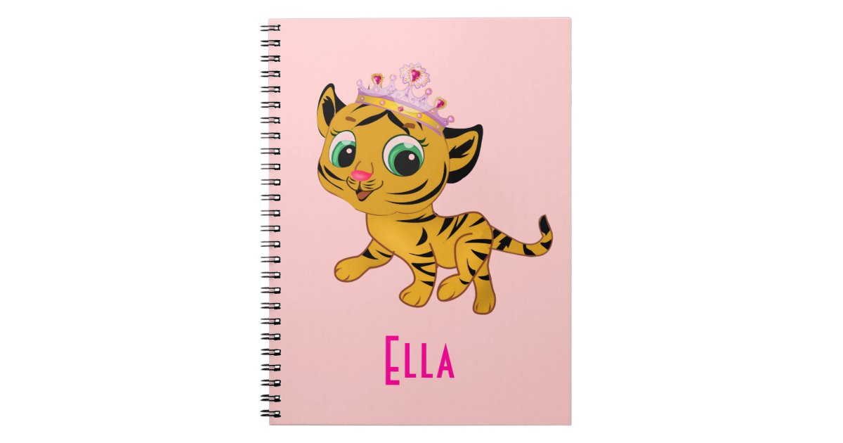 Personalized Girl Tiger Princess Tigress Notebook | Zazzle